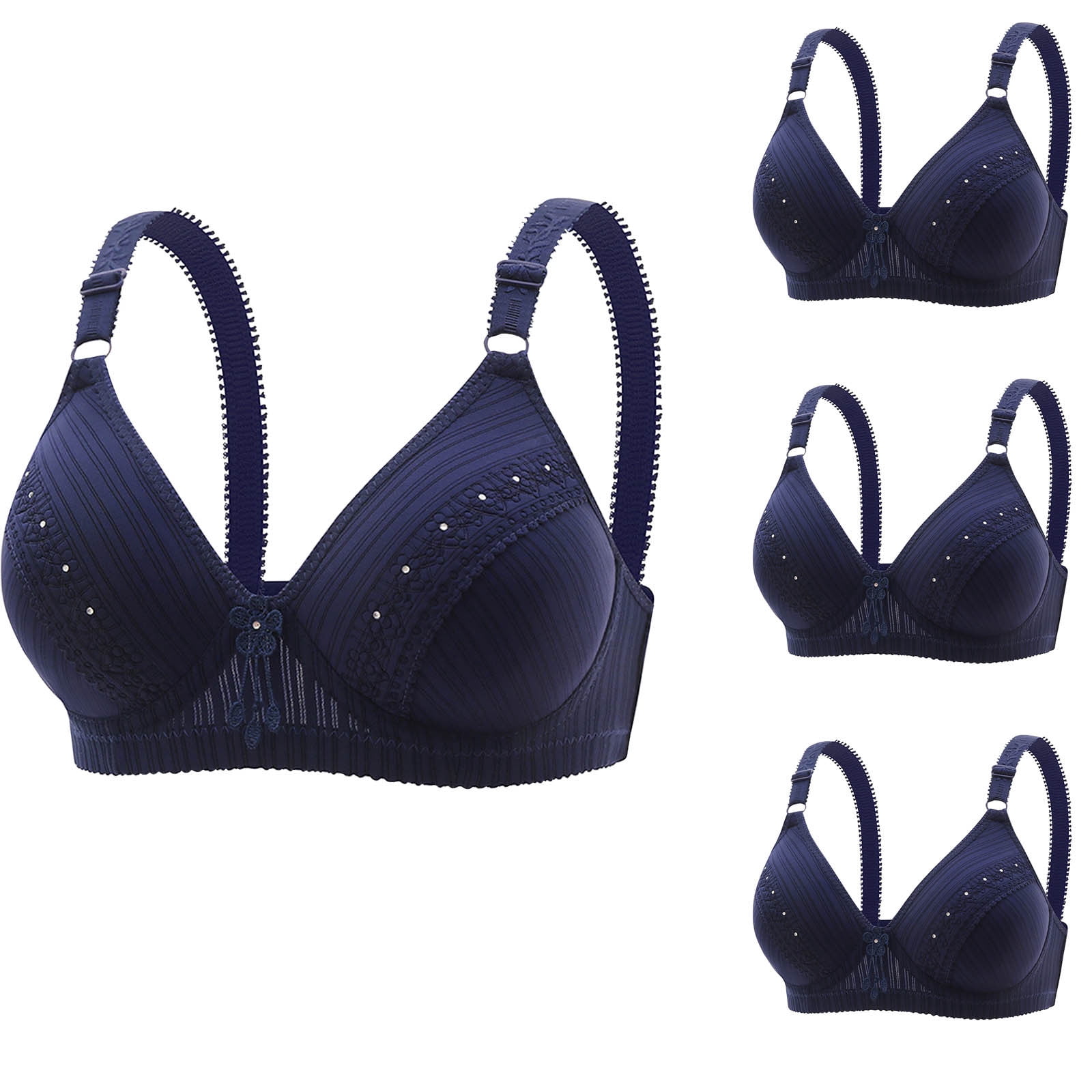 Bigersell Lace Bras for Women Clearance 4pc Bras Sets Comtable V-Neck ...