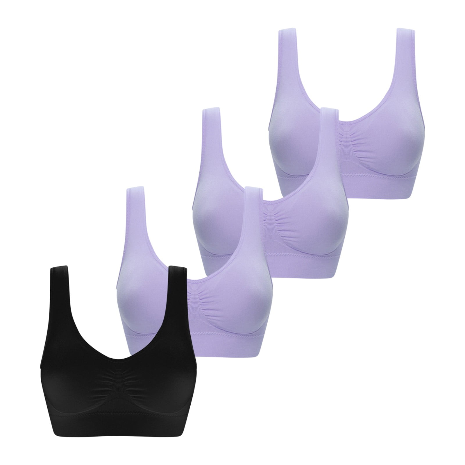 Bigersell No Cup Bras Pack for Women Clearance 4pc Women Solid Ultra ...