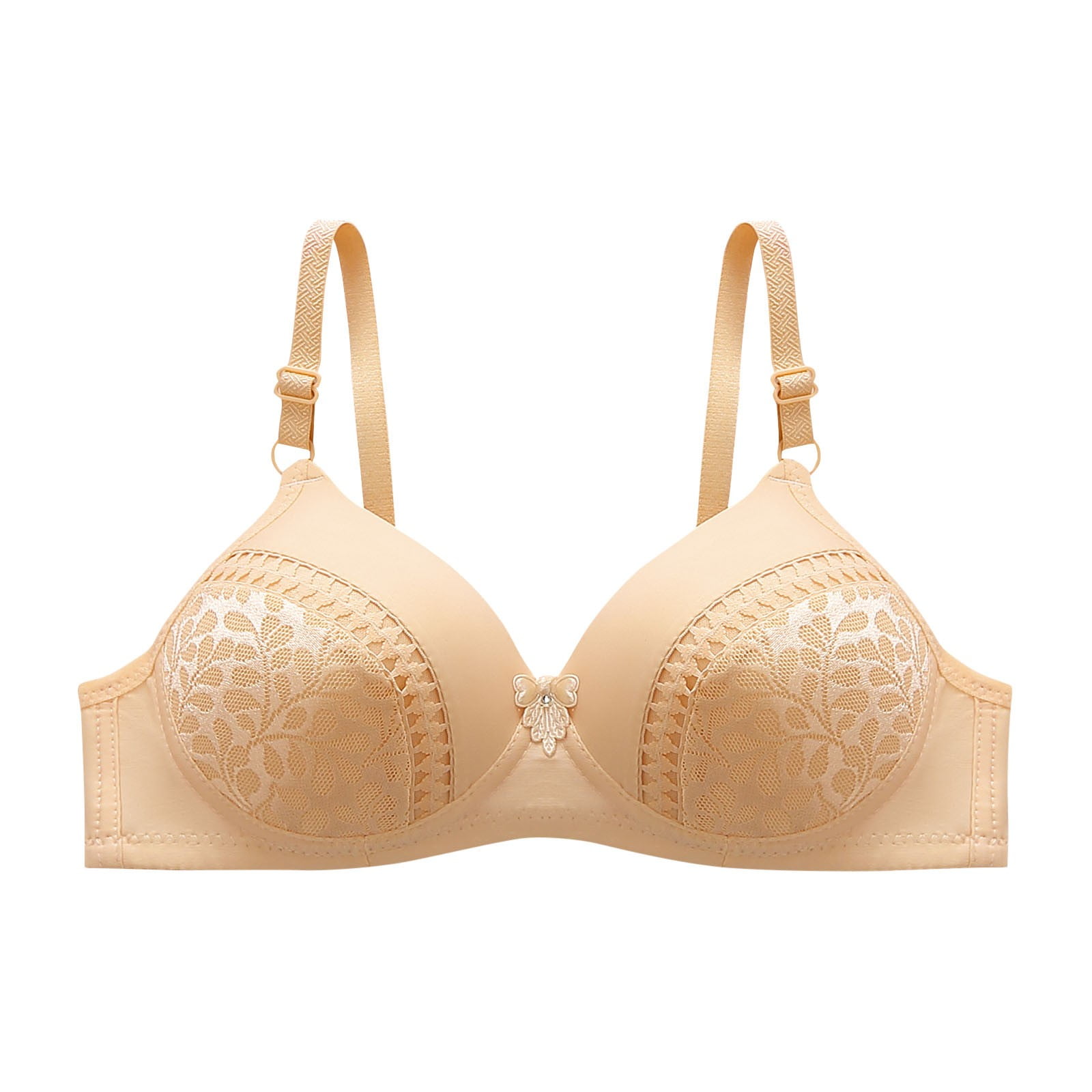 Bigersell No Wire Bras for Women Lace Bra Ladies V-Neck Push up Bras No ...