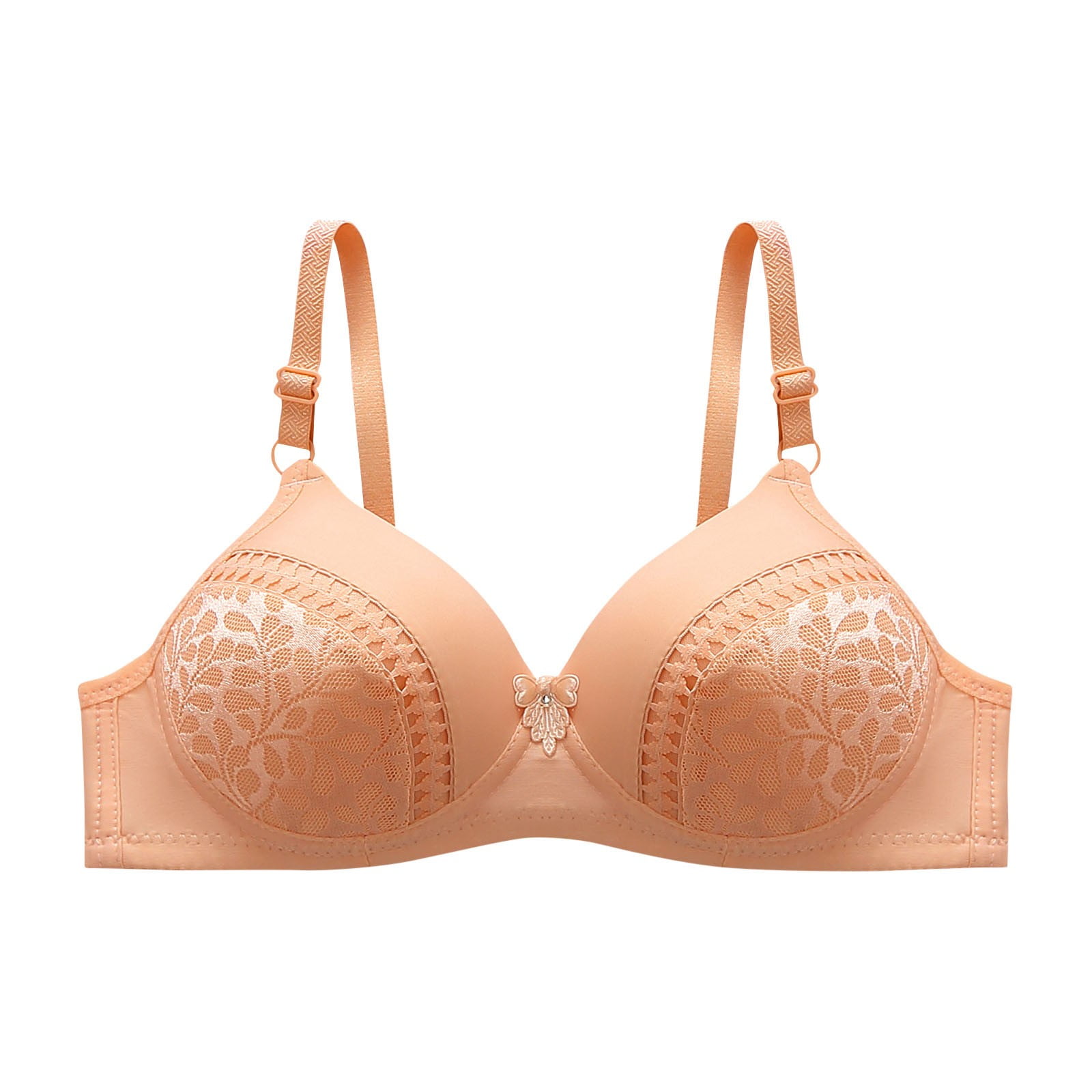 Bigersell No Wire Bras for Women Lace Bra Ladies V-Neck Push up Bras No ...