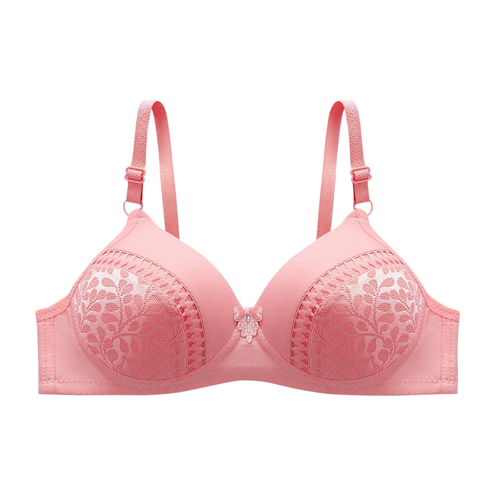 Bigersell No Wire Bras for Women Lace Bra Ladies V-Neck Push up Bras No ...