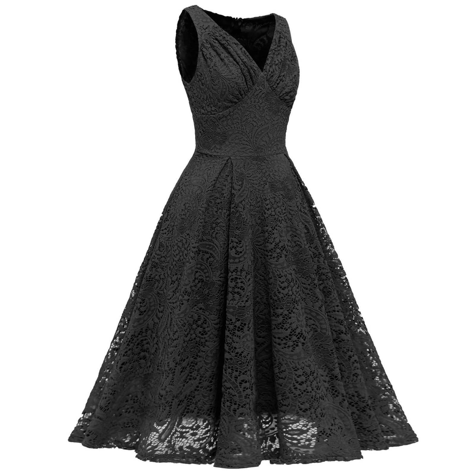 Bigersell Office Dresses for Women for Work Women V-Neck Lace Color ...