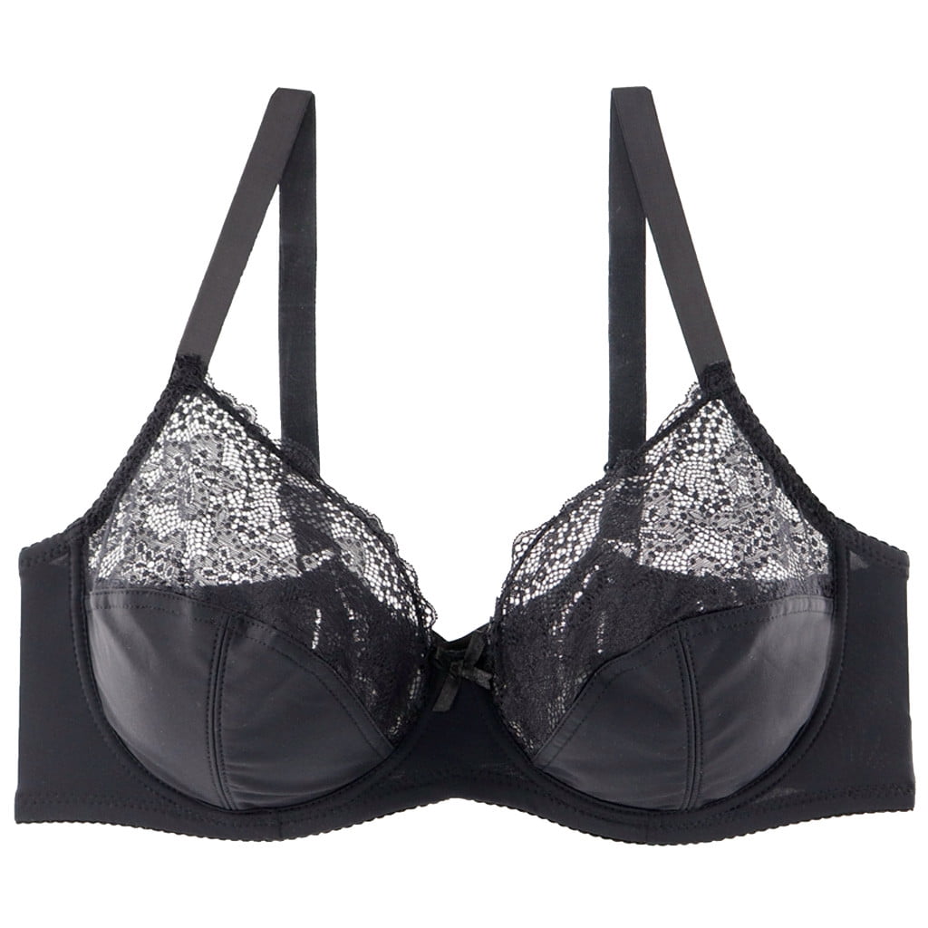 Bigersell Padded Strappy Sports Bras Women Hollow Flower Soft Lace Thin ...