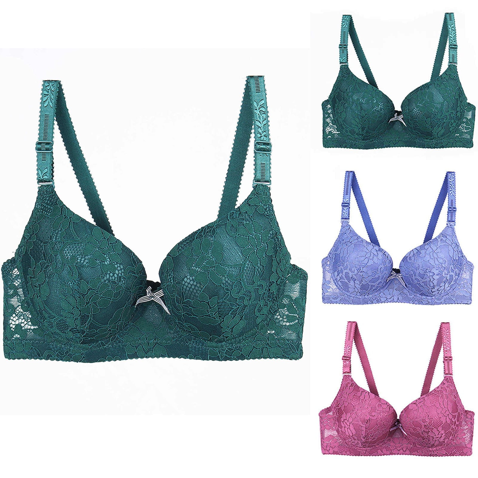 Bigersell Plus Size Bras for Women Wireless Clearance 3pc Workout ...