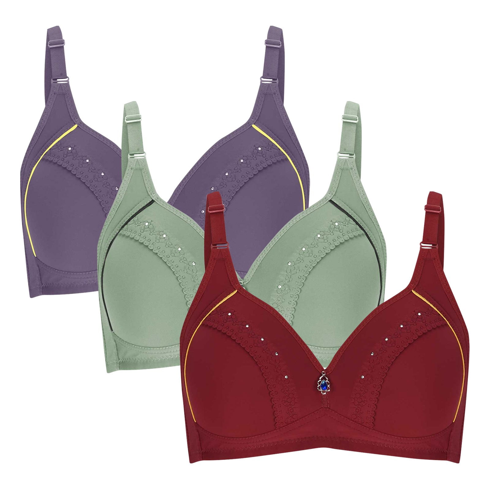 Bigersell Plus Size Push up Bra Trendy Woman's Embroidered Seamless ...