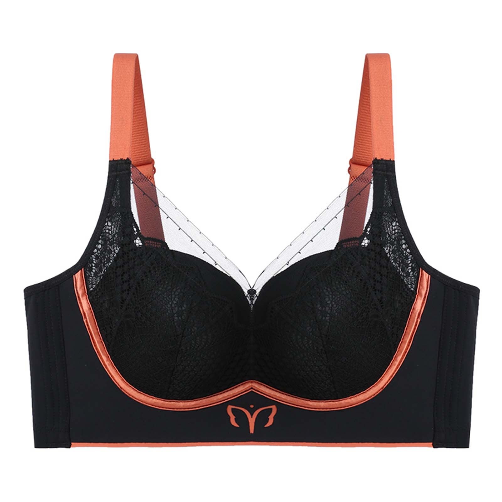 Bigersell Push up Bra for Women Mesh Lace V-Neck Wireless Bras Comfort ...