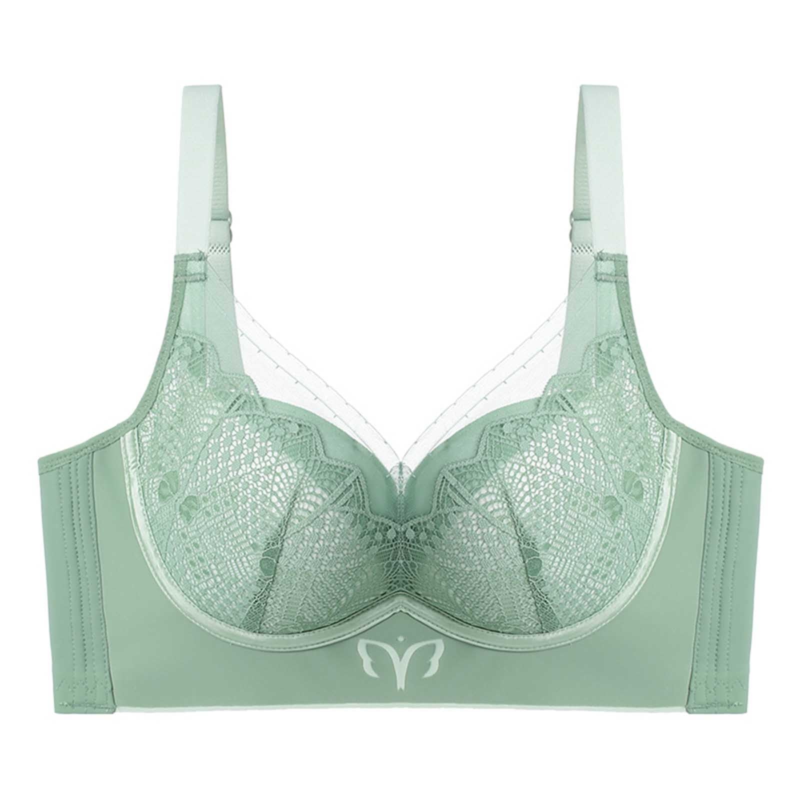 Bigersell Push up Bra for Women Mesh Lace V-Neck Wireless Bras Comfort ...