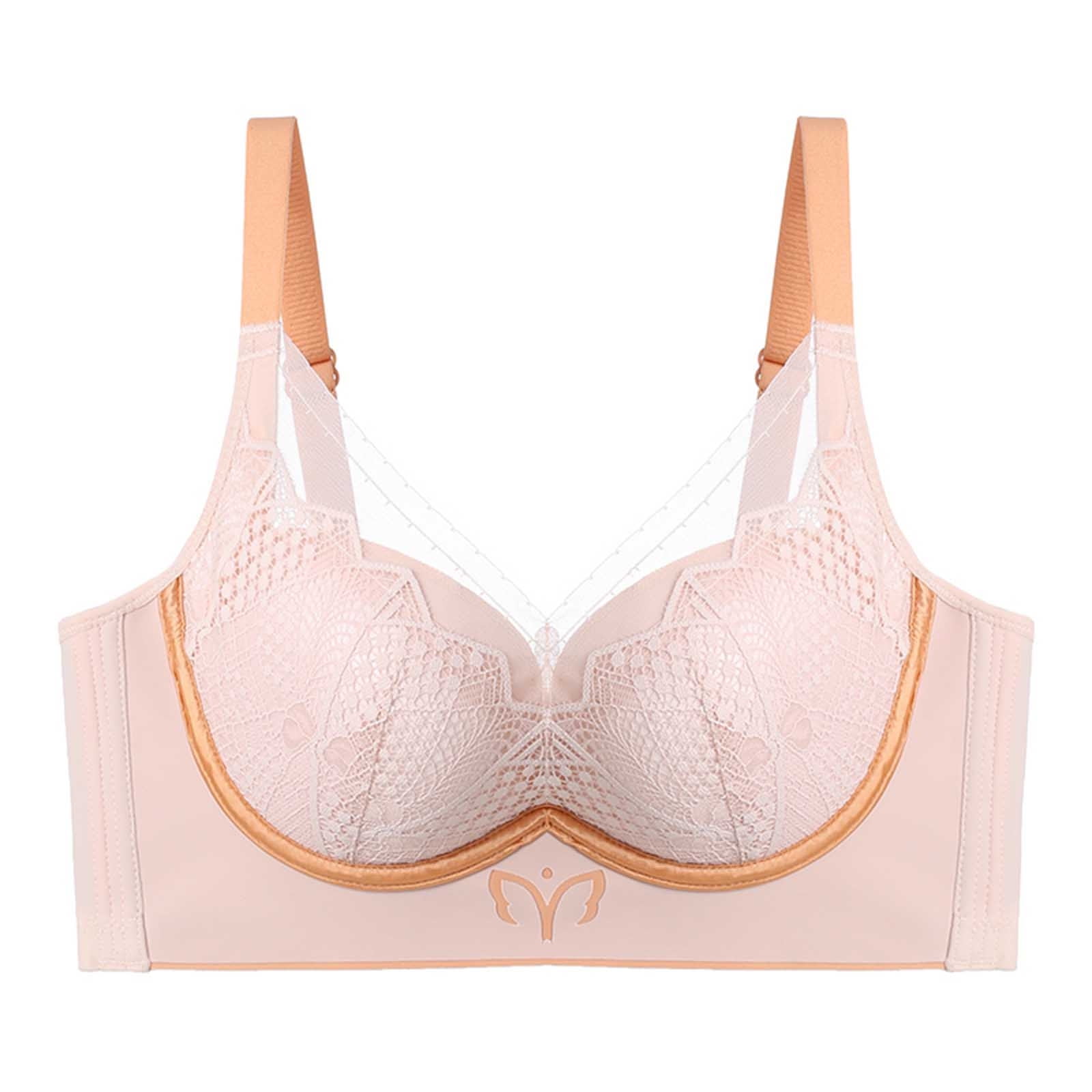 Bigersell Push up Bra for Women Mesh Lace V-Neck Wireless Bras Comfort ...