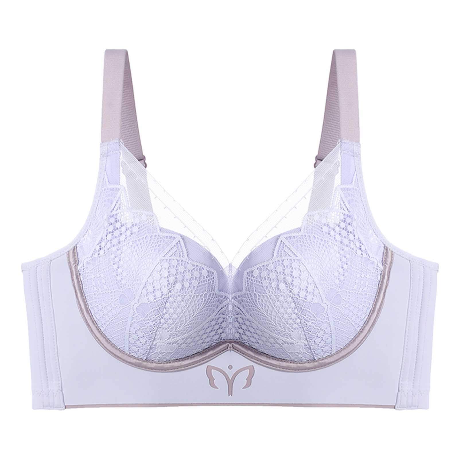 Bigersell Push up Bra for Women Mesh Lace V-Neck Wireless Bras Comfort ...