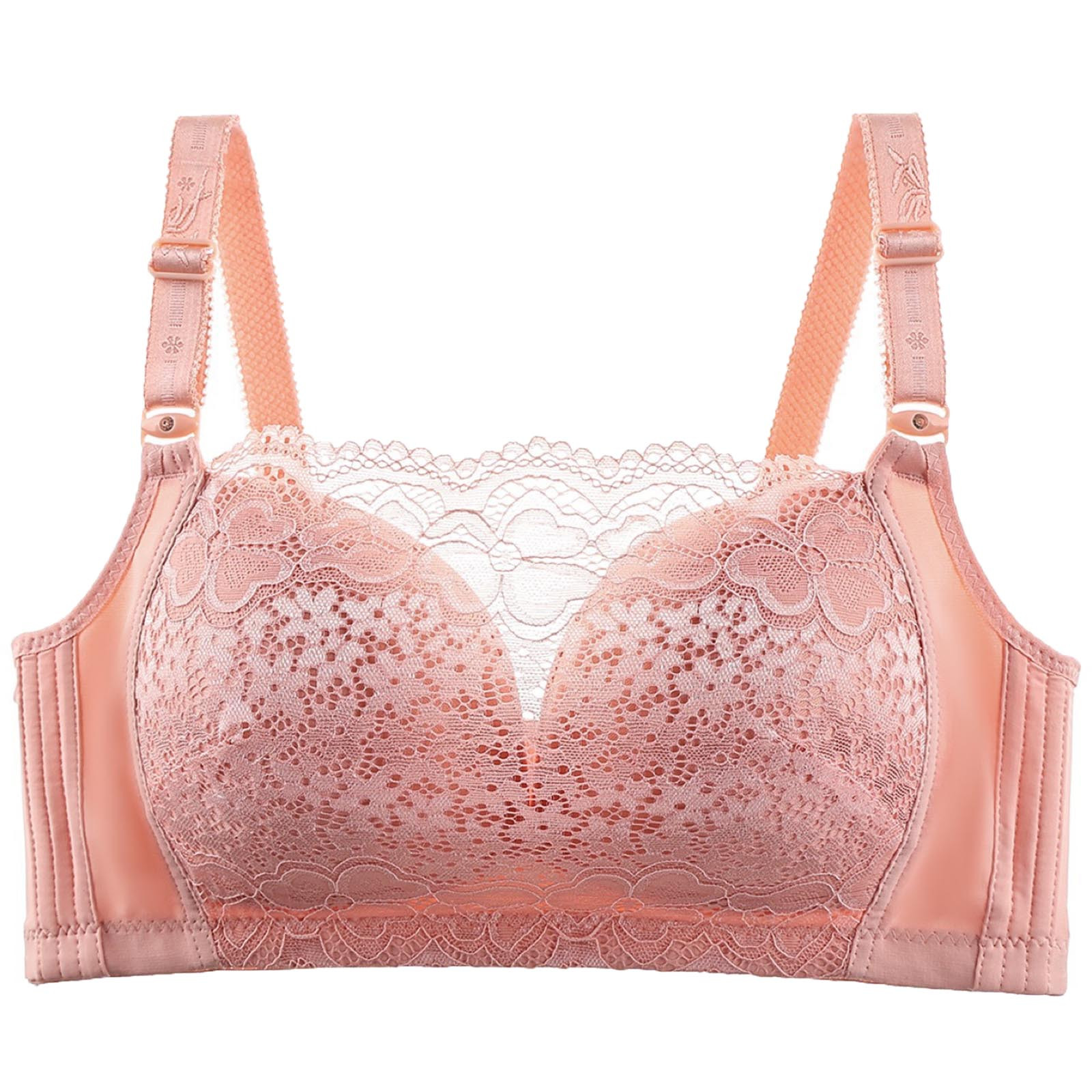 Bigersell Push up Bra Women Mesh Lace V-Neck Wireless Bra for Everyday ...