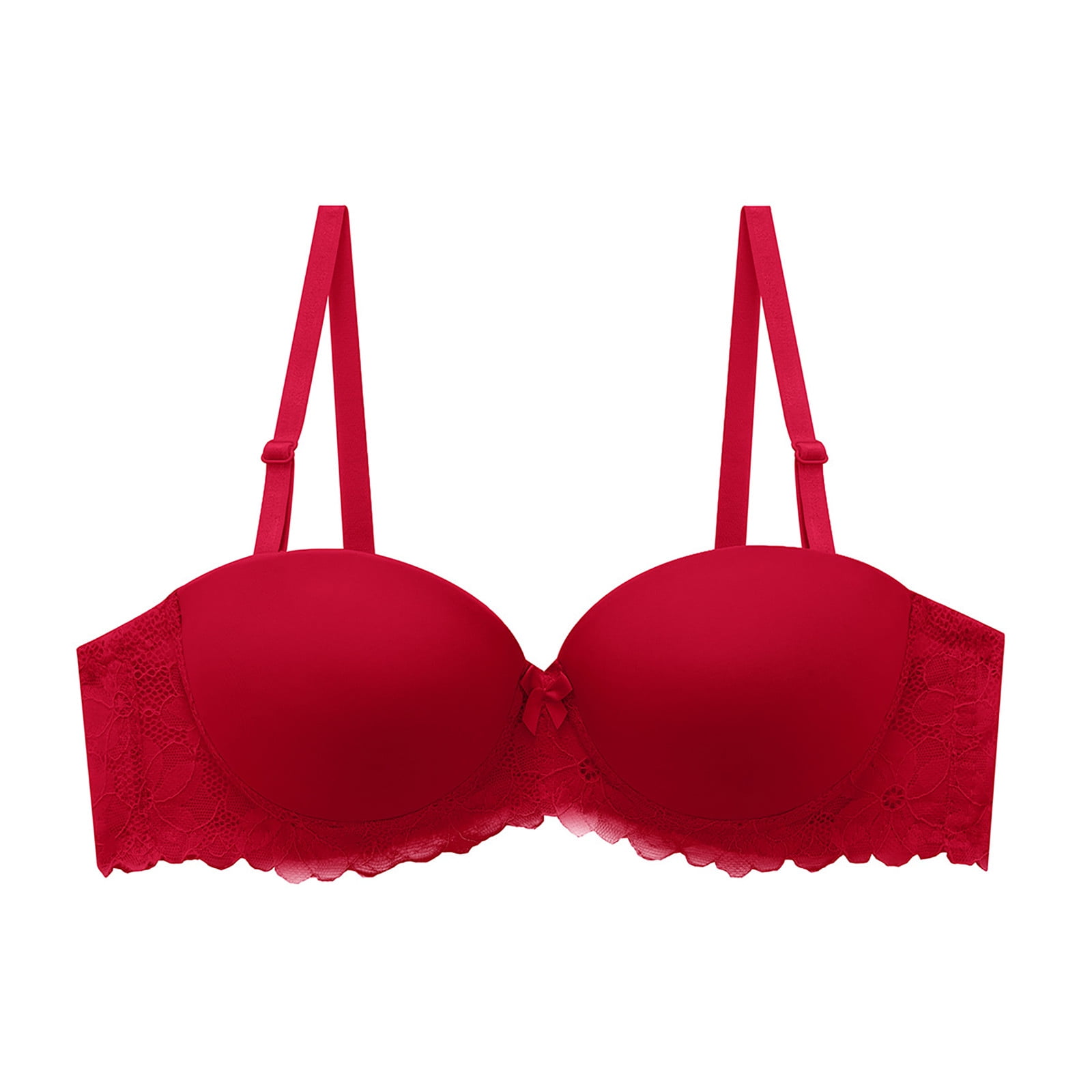 Bigersell Push up Bras for Women Detachable Strap Lace Strapless Bras ...