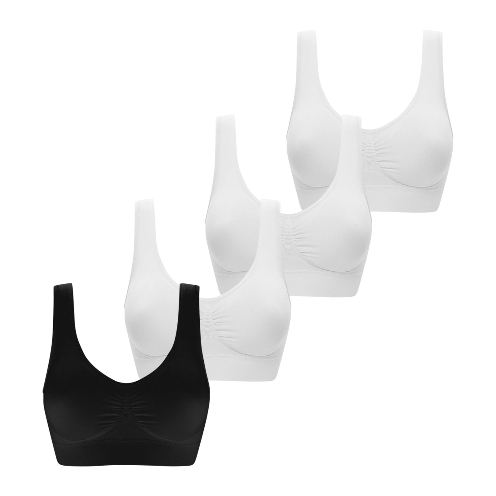 Bigersell Seamless Bra Clearance 4pc Women Solid Ultra-Thin Large Bra ...