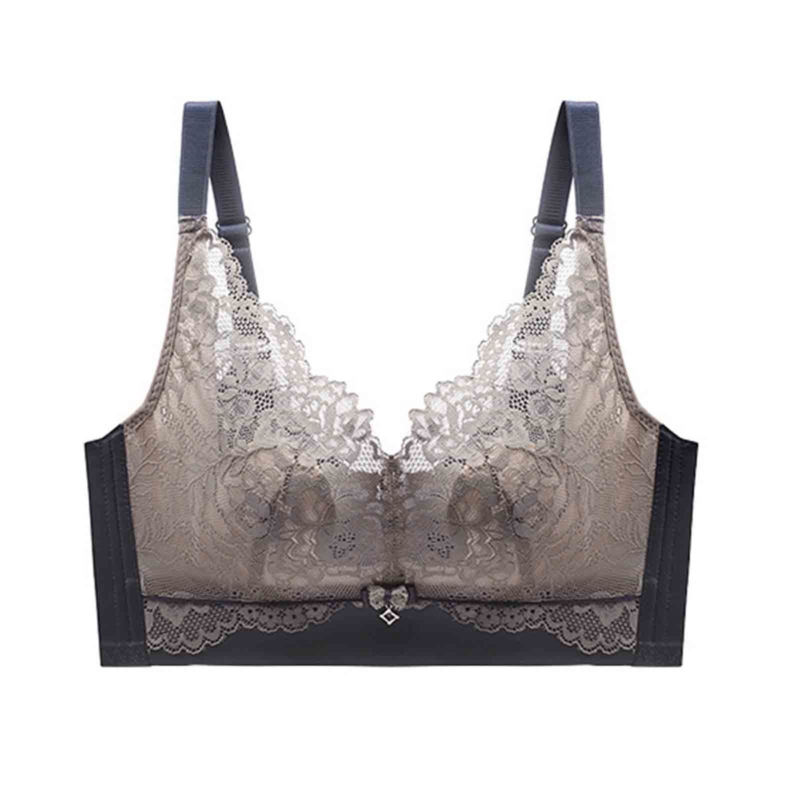 Bigersell Sheer Lace Bra Women V-Neck Comfort Strap Push up Padded Bras ...
