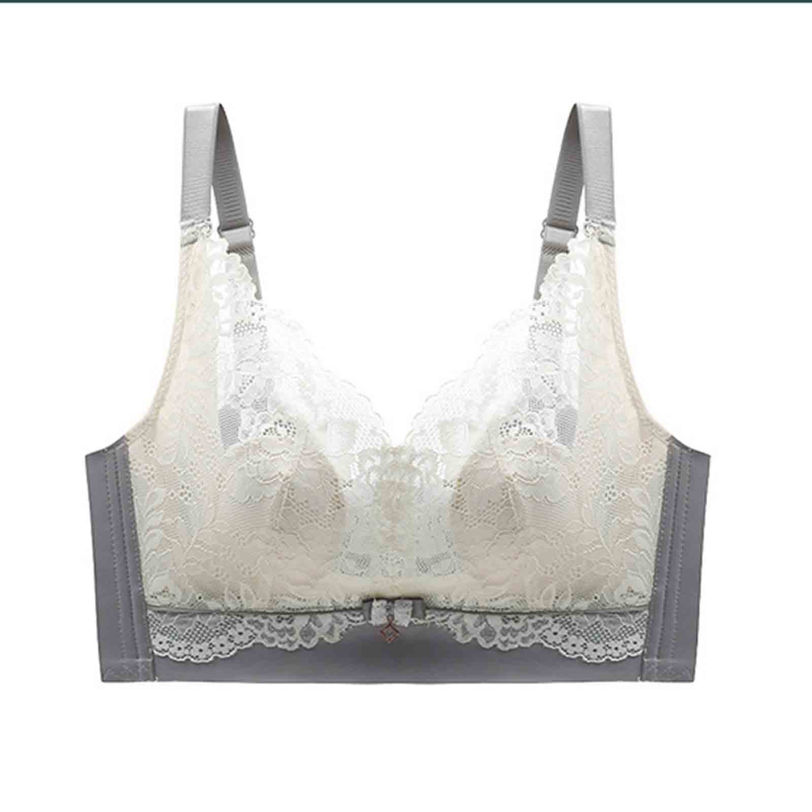 Bigersell Sheer Lace Bra Women V-Neck Comfort Strap Push up Padded Bras ...