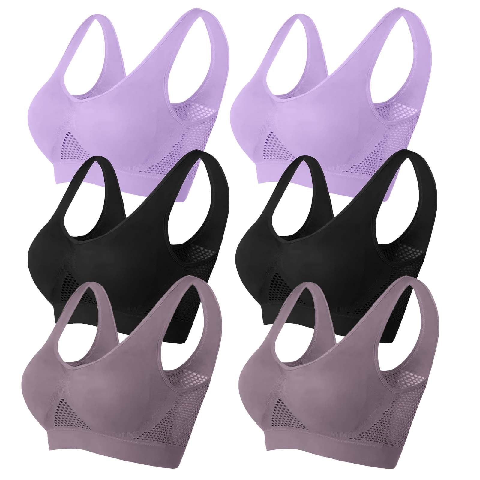 Bigersell Sports Bras for Women Sets Pack 6 Push up Wireless Bra 6 Pack ...