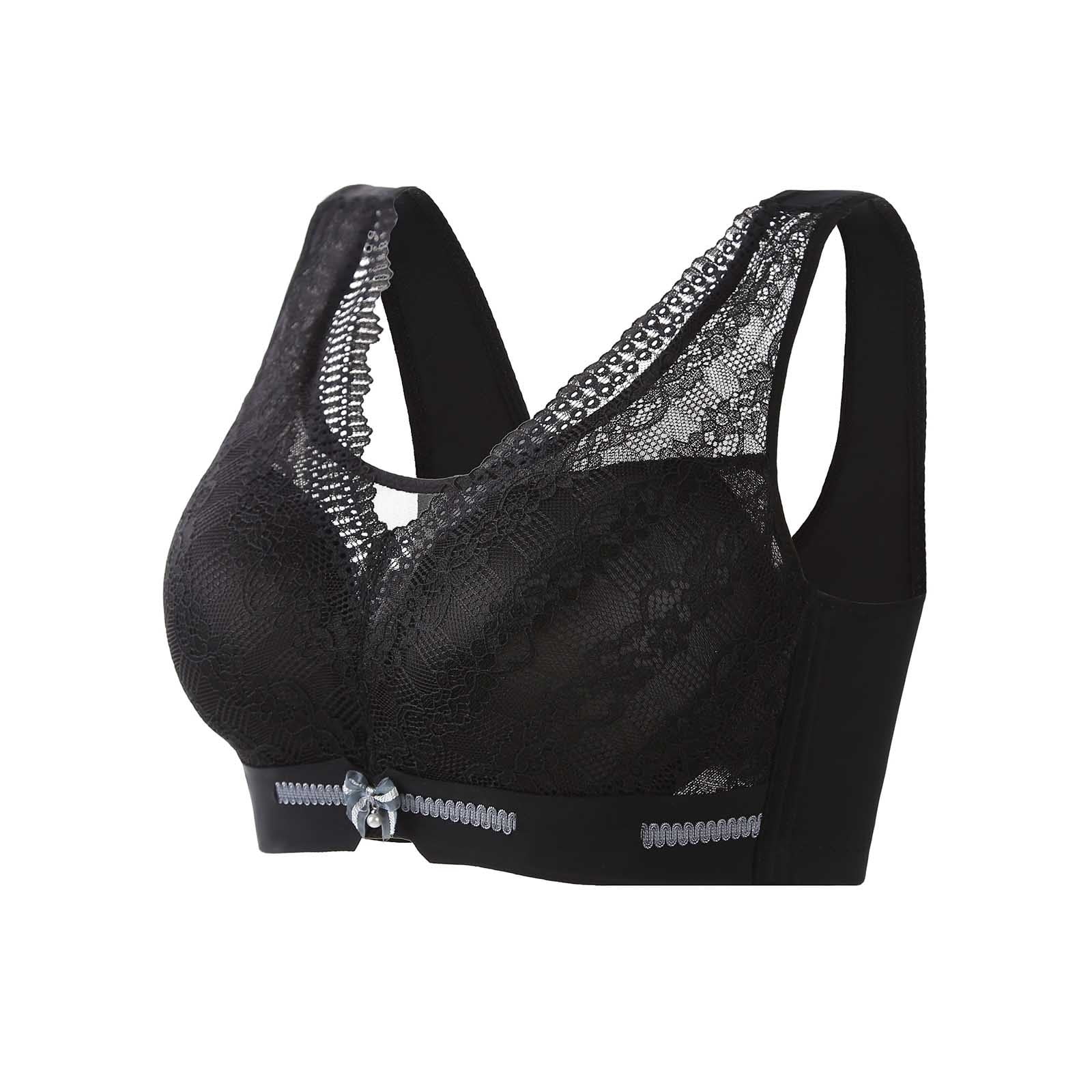 Bigersell Tshirt Bras for Women Lace Trim U-Neck Push up Bras Lightly ...