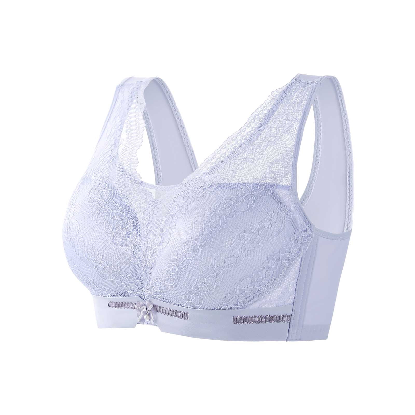 Bigersell Tshirt Bras for Women Lace Trim U-Neck Push up Bras Lightly ...