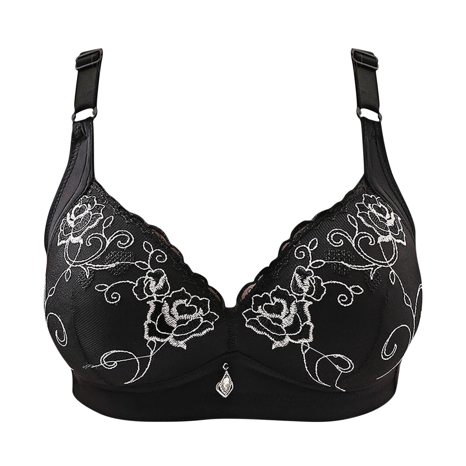 Bigersell Wirefree Bra with Support Women Comfortable Lace Breathable ...