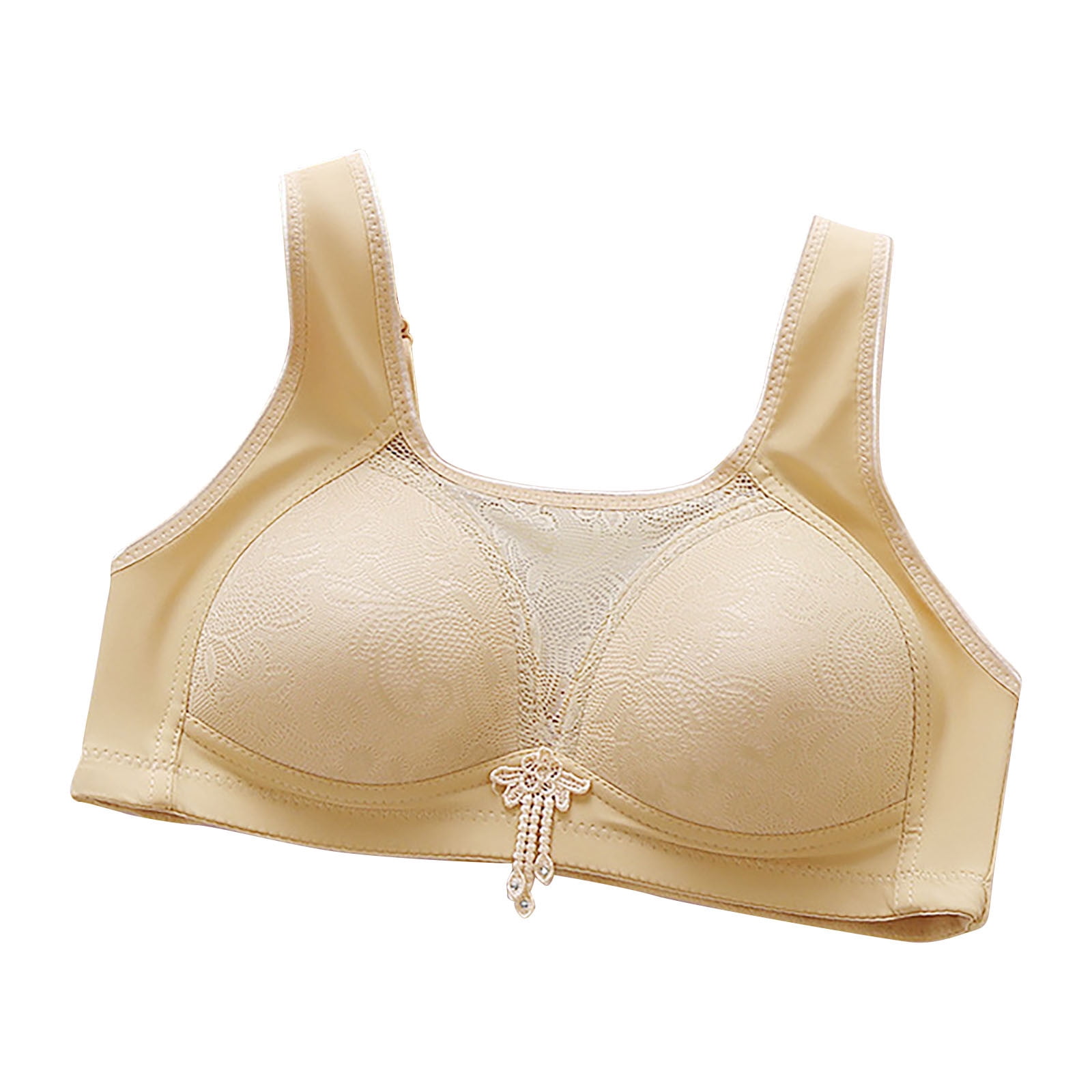 Bigersell Wireless Everyday Bra V-Neck Wire-Free Bra Support Women ...