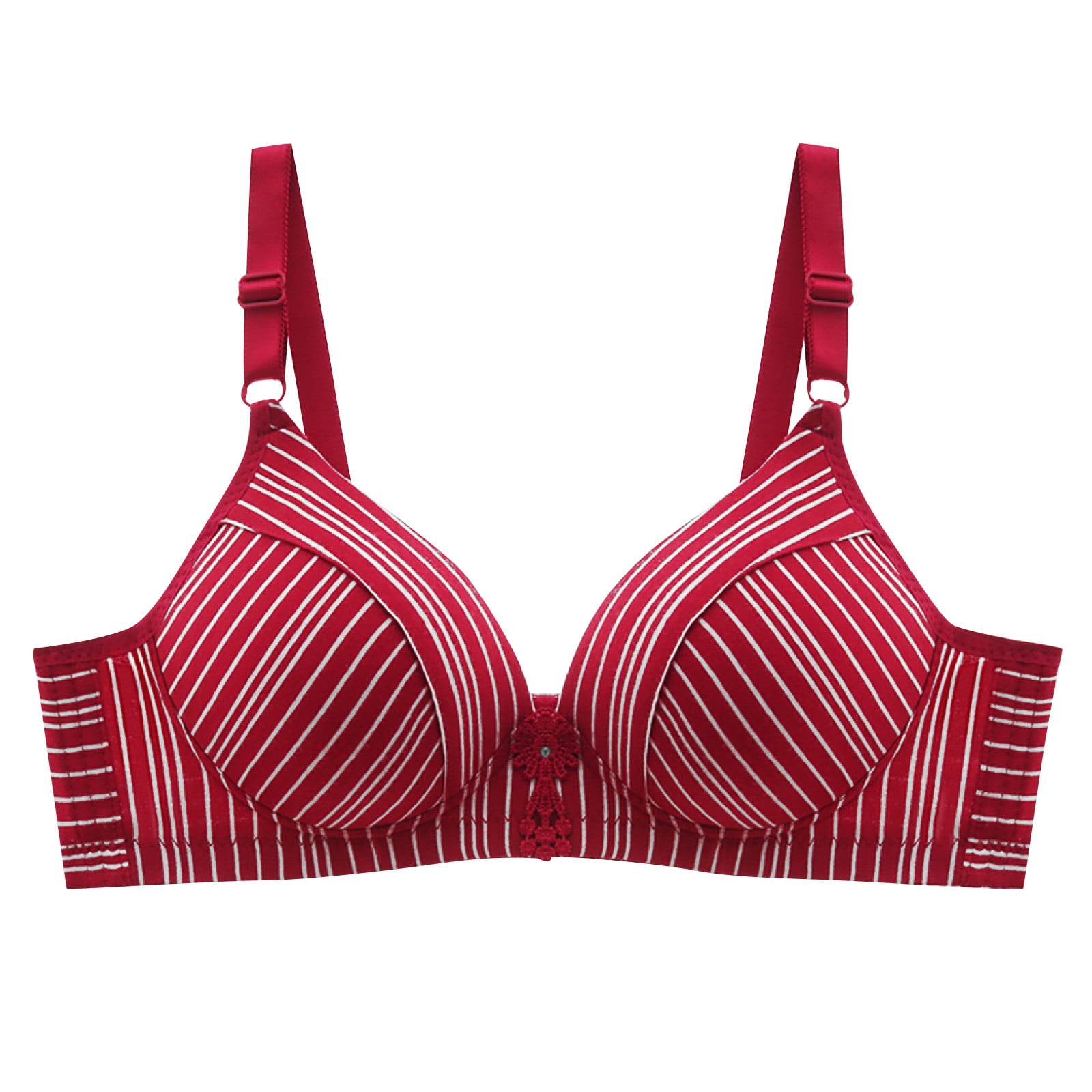 Bigersell Women Full-Coverage Bras No Underwire Padded Push up Bras V ...