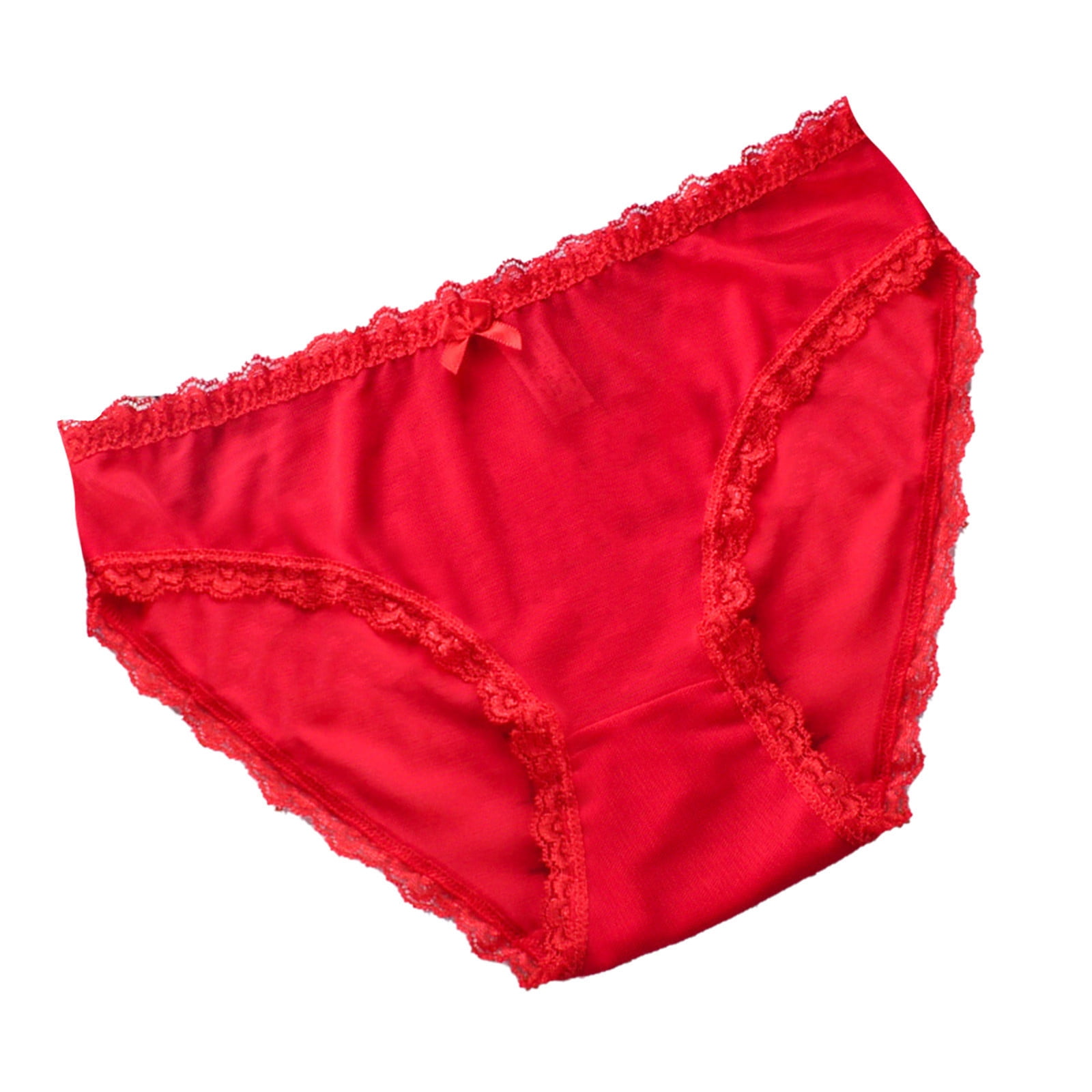 Bigersell Women Lace Briefs Ladies Mid Waist Lingerie Panties Thongs 6087