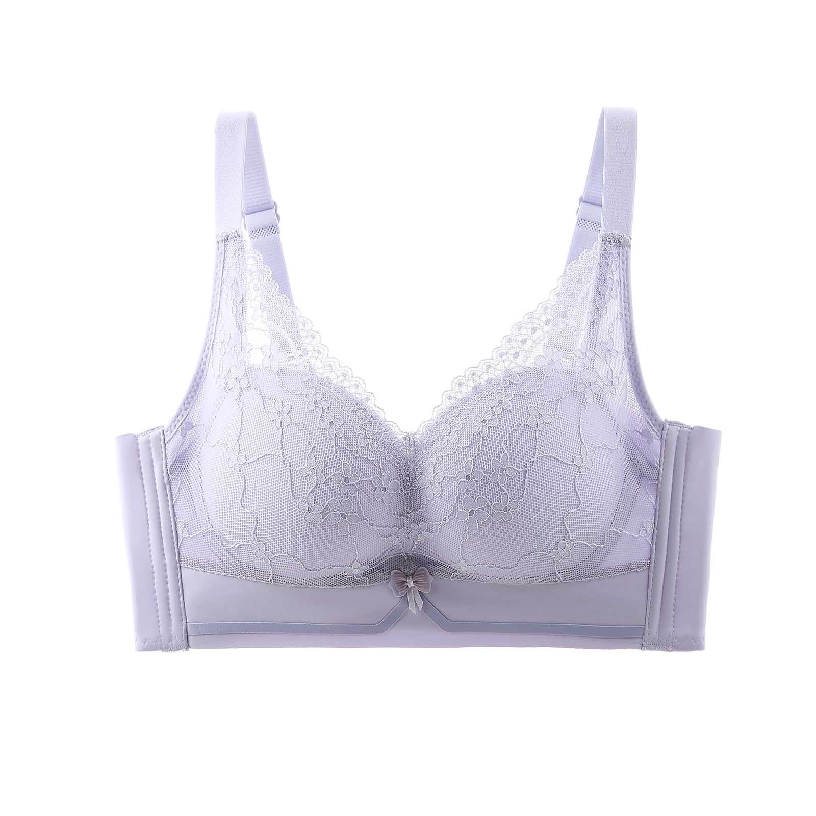 Bigersell Women Push-up Bras - Ladies Lace Trim V-Neck Wireless Bras Comfort Soft Lightly Padded ...