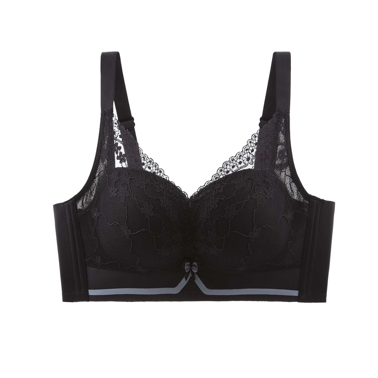 Bigersell Women Push-up Bras - Ladies Lace Trim V-Neck Wireless Bras Comfort Soft Lightly Padded ...