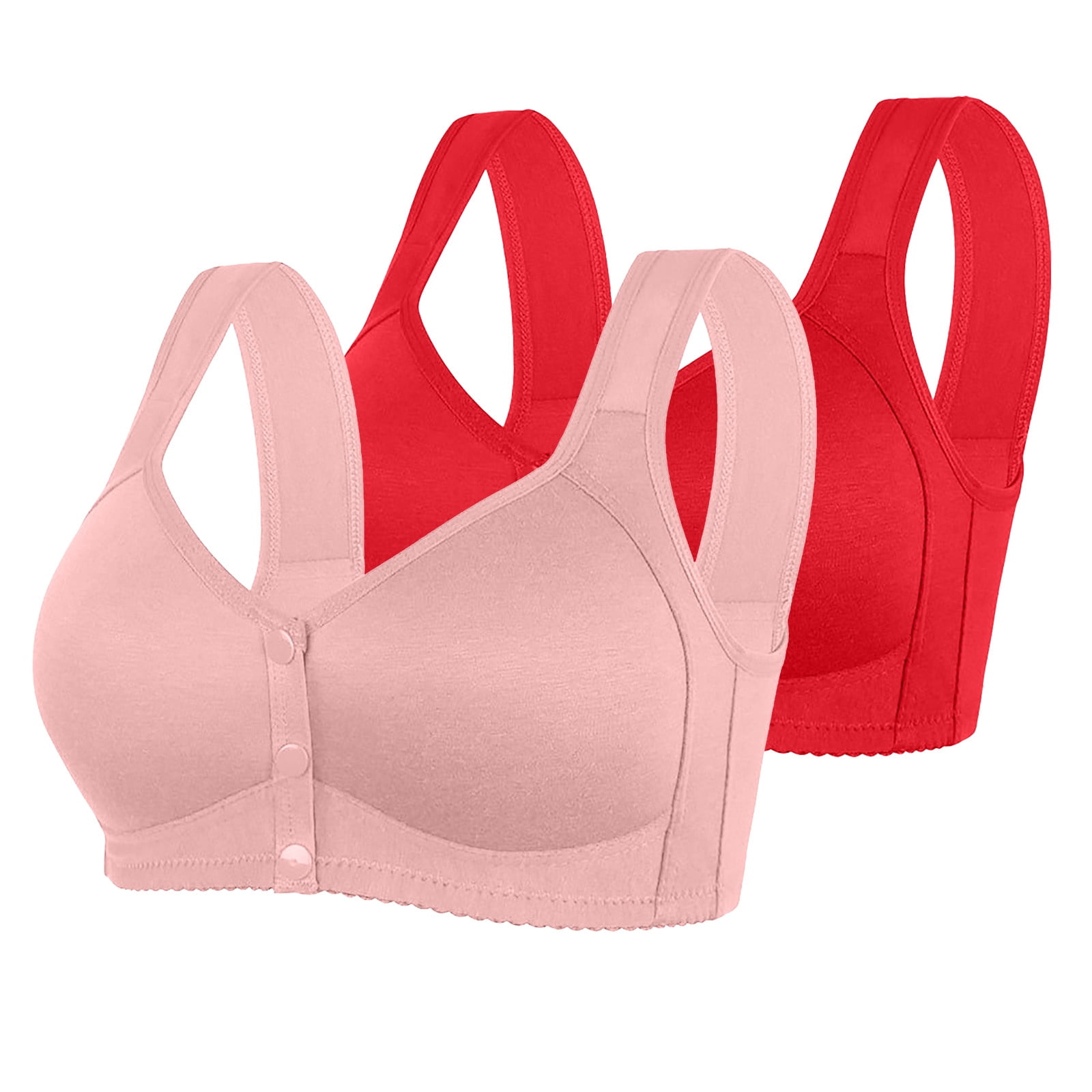 Bigersell Women Sports Bra 2pc V-Neck Wire-Free Bra Support Women High ...