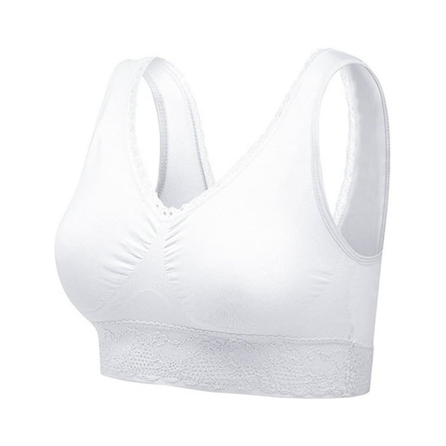 Bigersell Women's Bras No Wire V-Neck Wire-Free Bra Support Women Plus ...