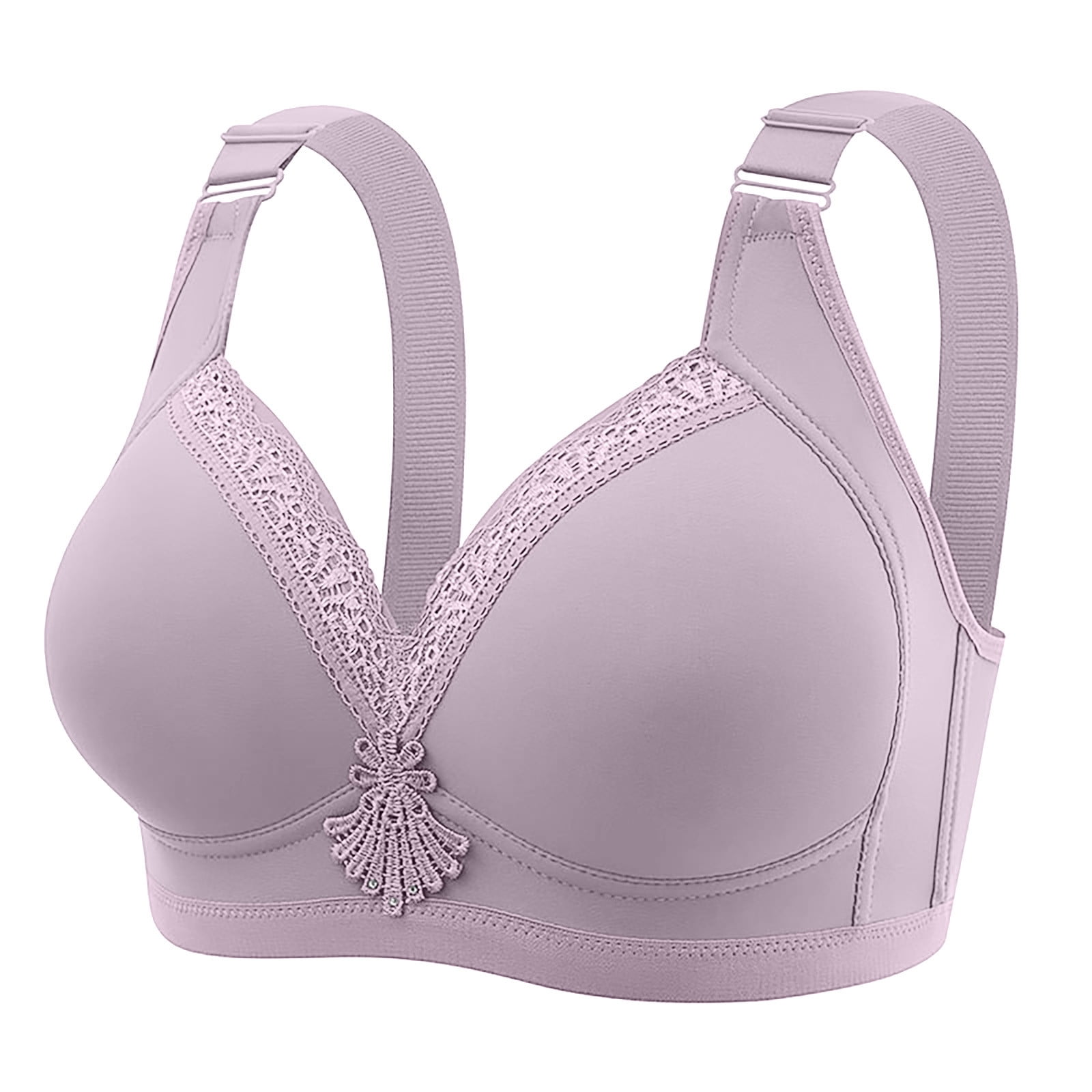 Bigersell Women's Plus Size Wire-Free Bra, Women Push up Padded Bras No Underwire Comfort Wide ...