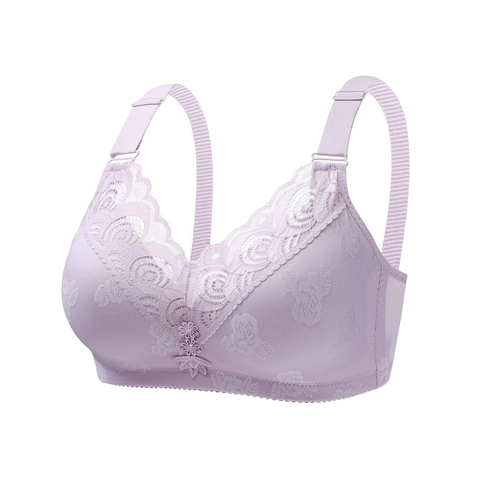 Bigersell Womens Bras No Underwire Full Support Lace Trim V Neck