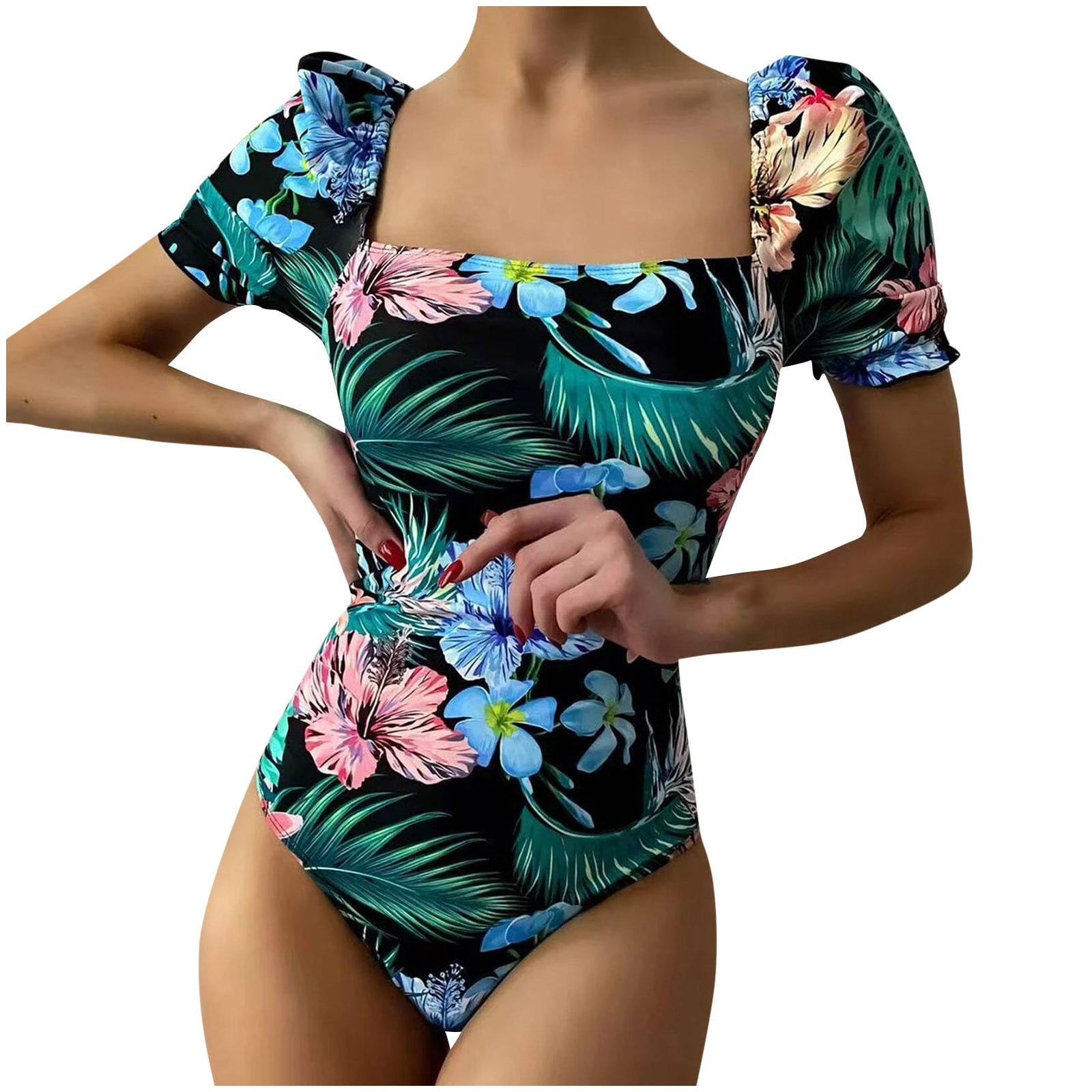 Bigersell Womens One Piece Swimsuit Summer V Neck Sleeveless Ladies