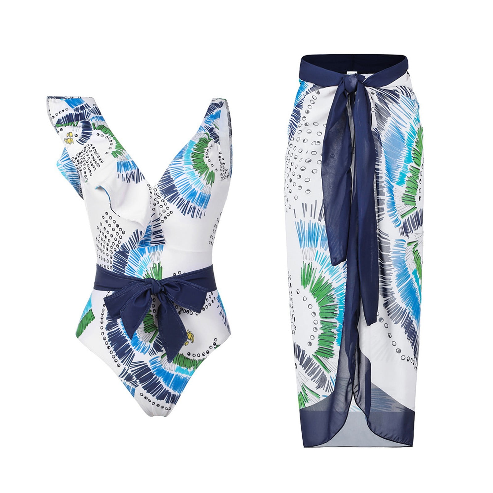 Bigersell Womens Plus Size Two Piece Swimsuits Clearance Female Two