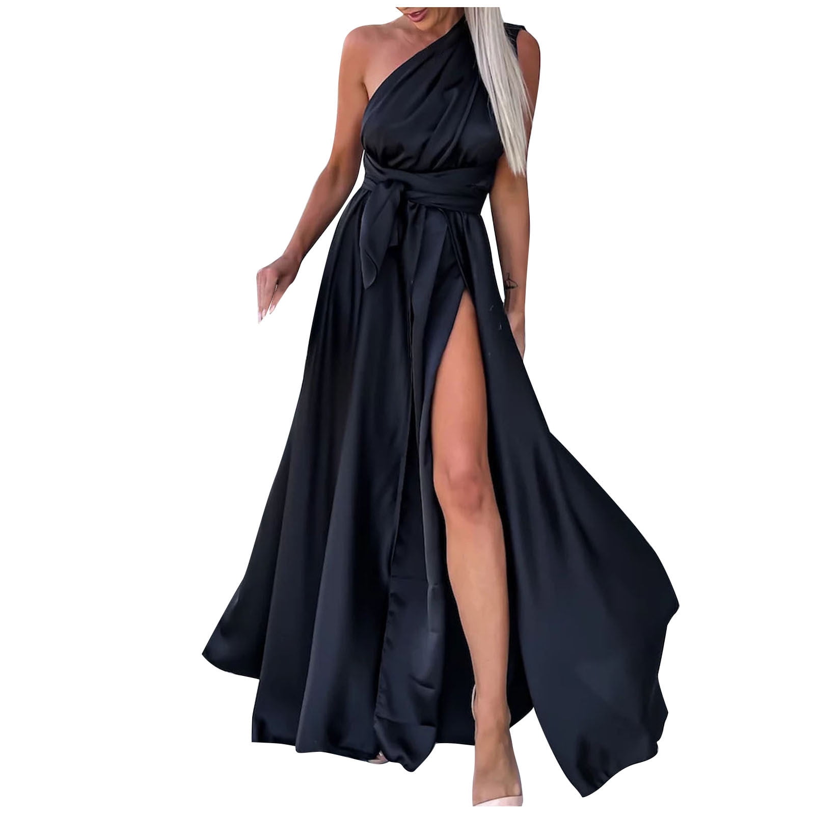 Bigersell Womens Summer Dressesbodycon Dress Deals Female One Shoulder ...