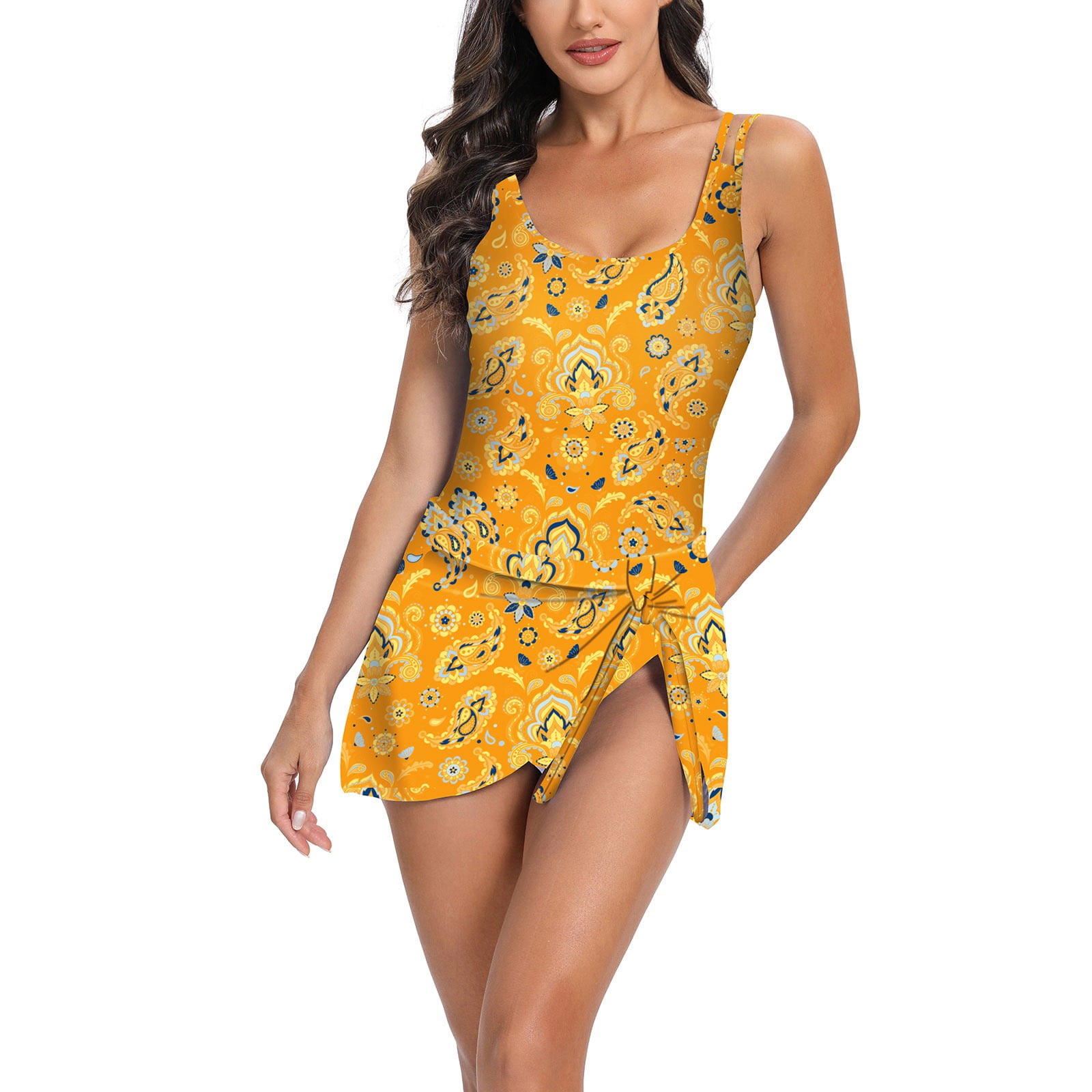 Bigersell Womens Swimsuits One Piece Summer V Neck Sleeveless Swimsuits