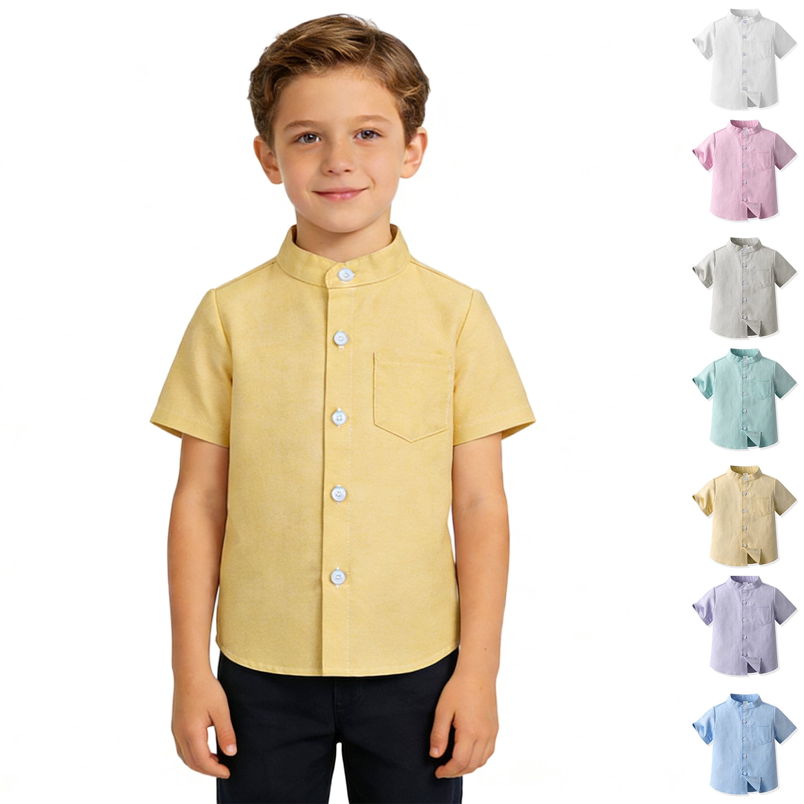 Bigetiay Boys Button Down Shirts Classic Fit Formal Shirt for School ...