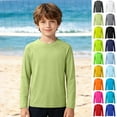Bigetiay Boys Long Sleeve Swim Shirt Solid Color Summer Beach Sun Rash ...