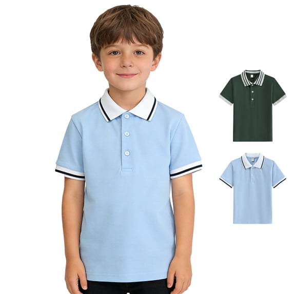 Bigetiay Boys Polo Shirts Classic Short Sleeve Solid T Shirt Tee ...