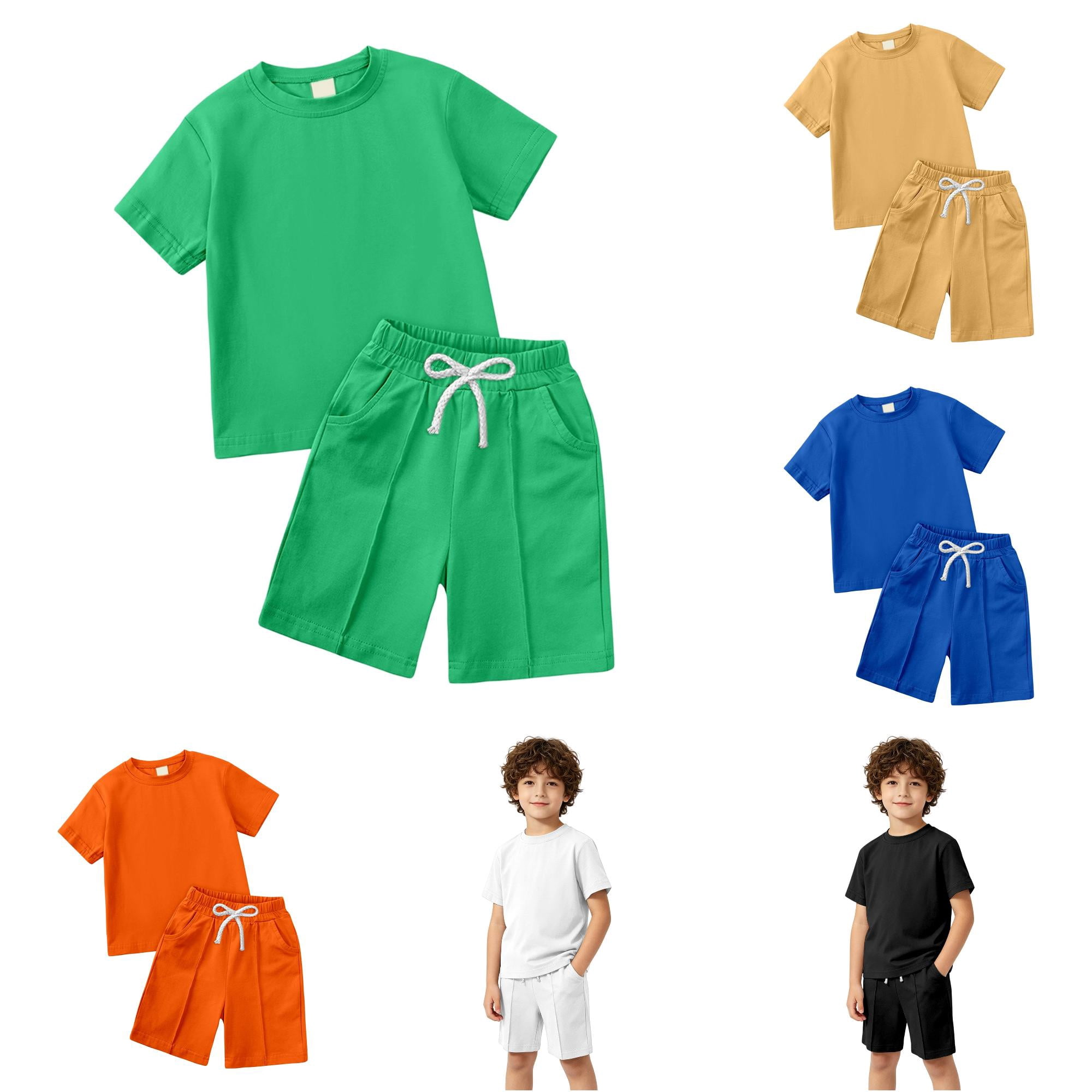 Bigetiay Boys Summer Outfits Casual Short Sleeve Shorts Two Piece ...