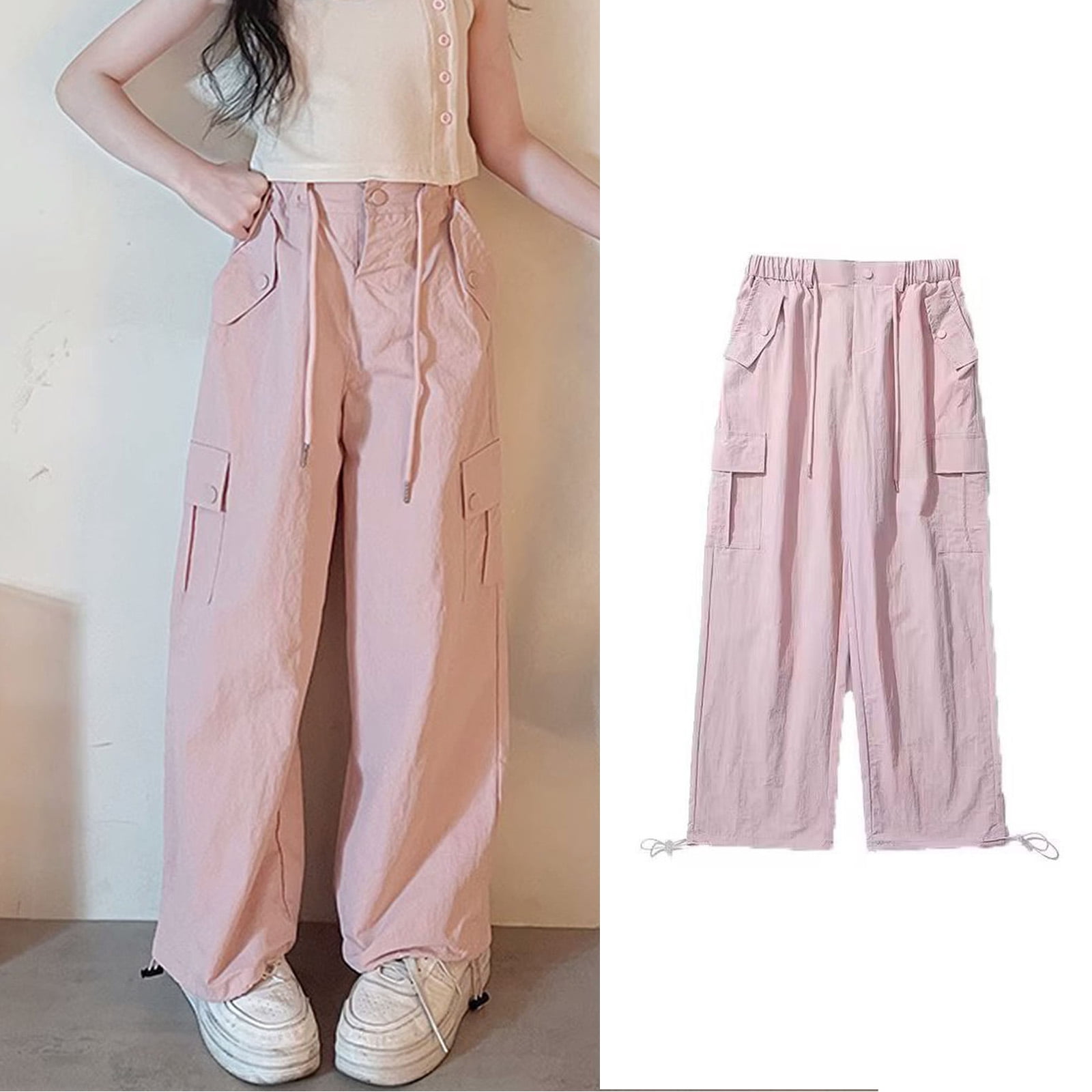 Bigetiay Girls Cargo Pants With Pockets Casual Jogger Trousers Play ...