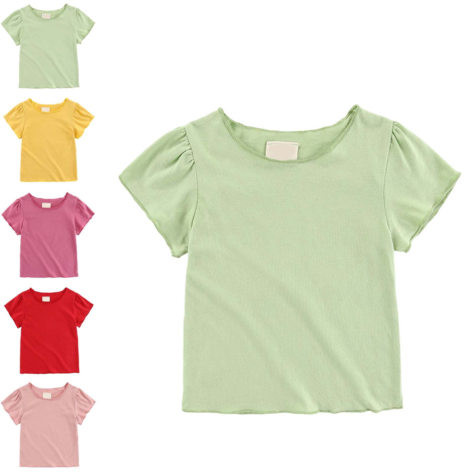 Bigetiay Girls Clothes Short Sleeve Crew Neck Tee Shirts for Baby ...