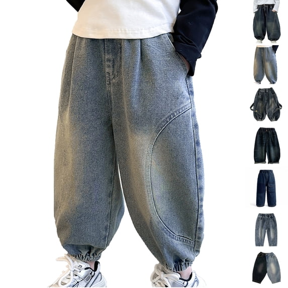 Bigetiay Girls Distressed Denim Pants Loose Fit Patchwork Cargo Jeans ...