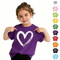 Bigetiay Girls Short Sleeve T Shirts Loose Cute Casual Tees with Heart ...