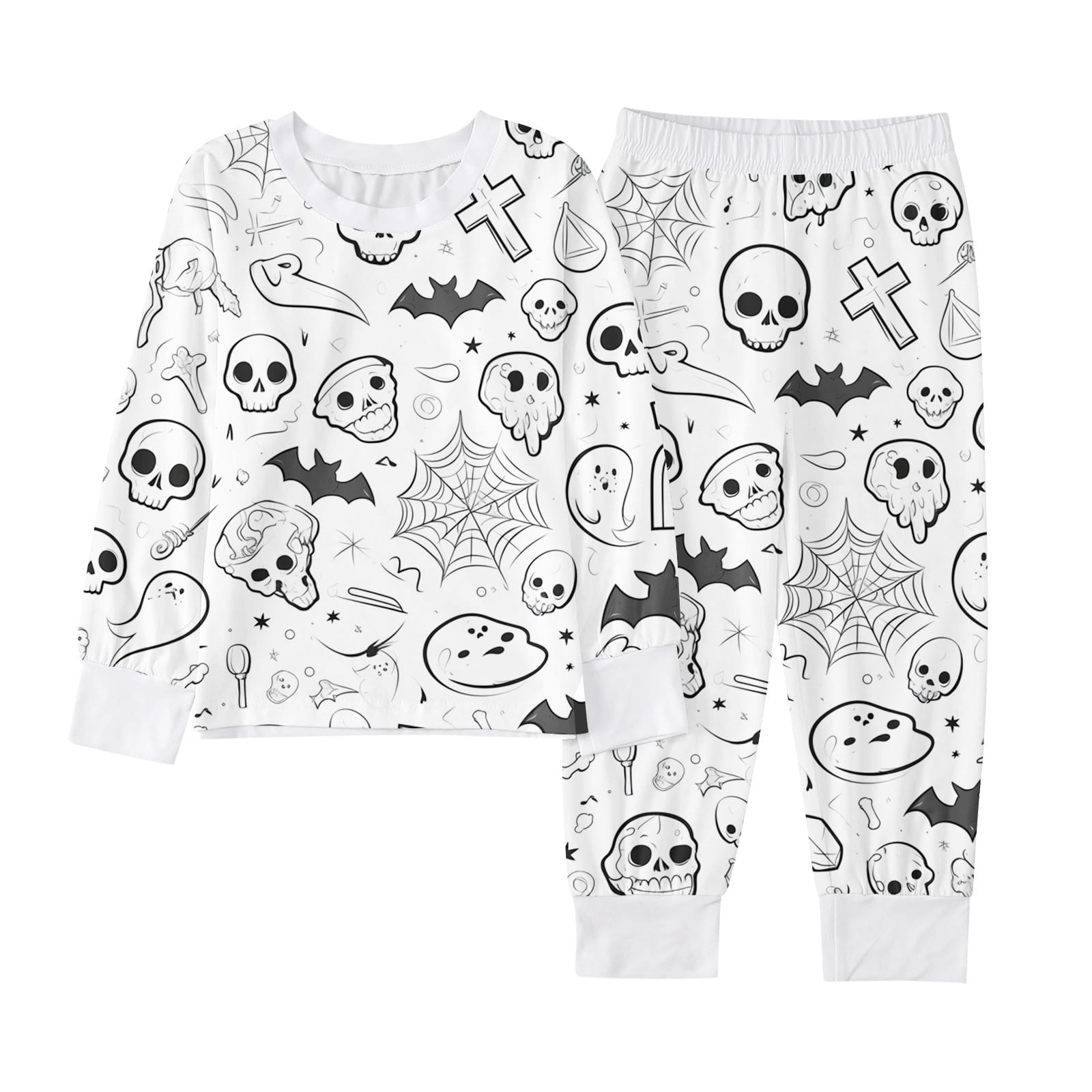 Bigetiay Kids Boys Halloween Pajamas Set Color Your Own Long Sleeve ...