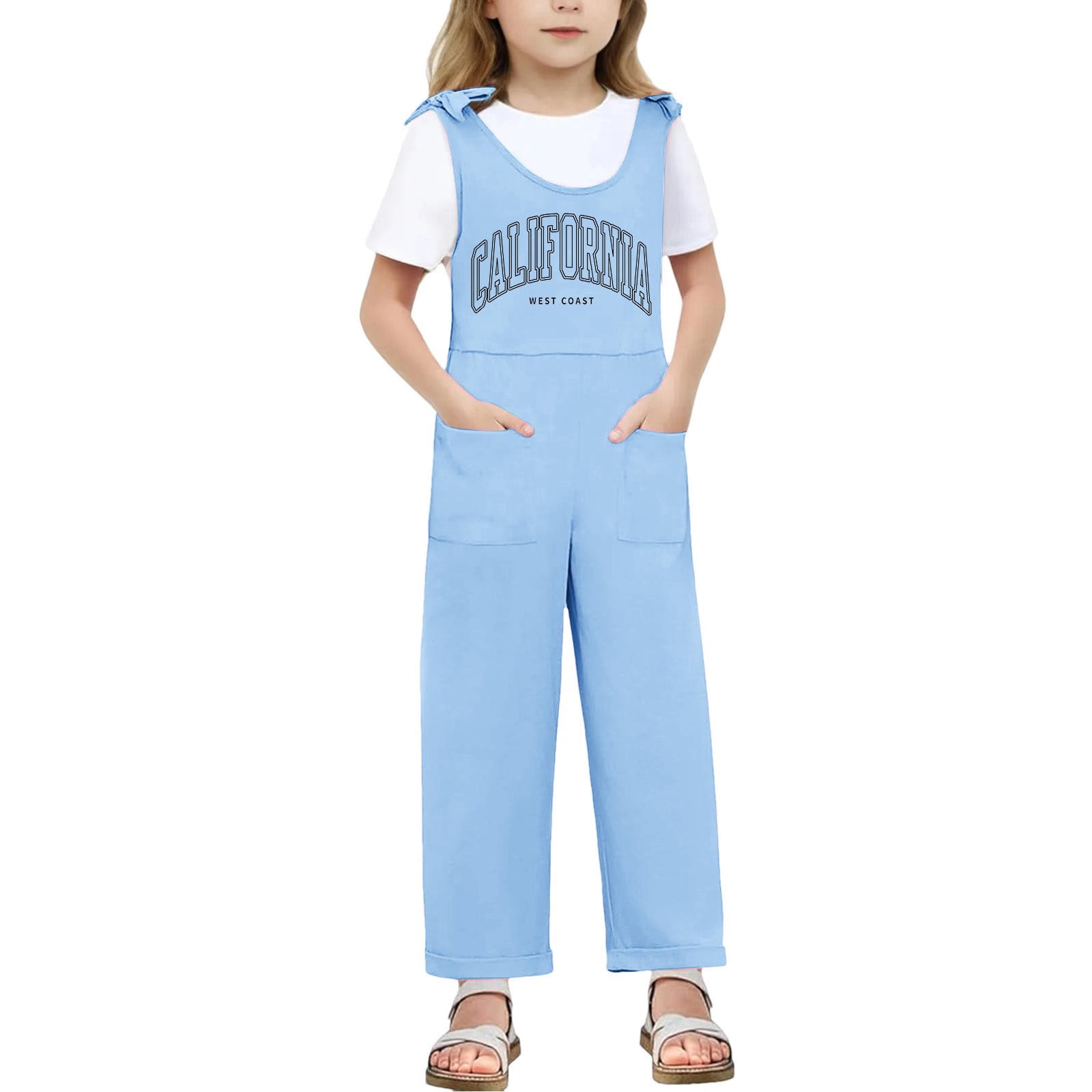 Bigetiay Kids Girls Jumpsuits Rompers Back to School Romper Letter ...