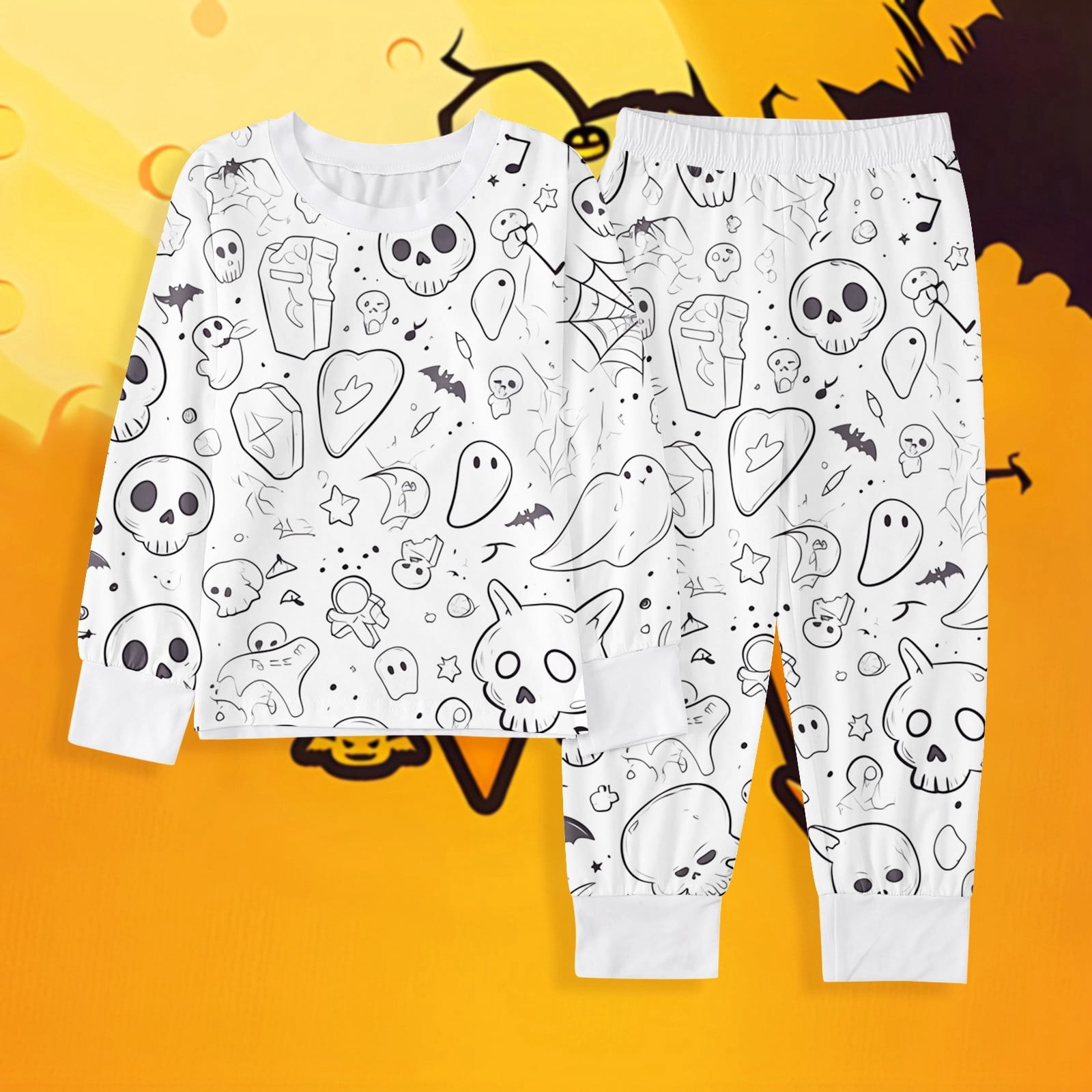 Bigetiay Kids Halloween Pajamas Set Color Your Own Pajamas for Kids ...