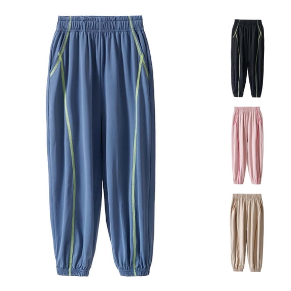 Bigetiay Kids Ice Silk Sports Pants Lightweight Thin Trousers Summer ...