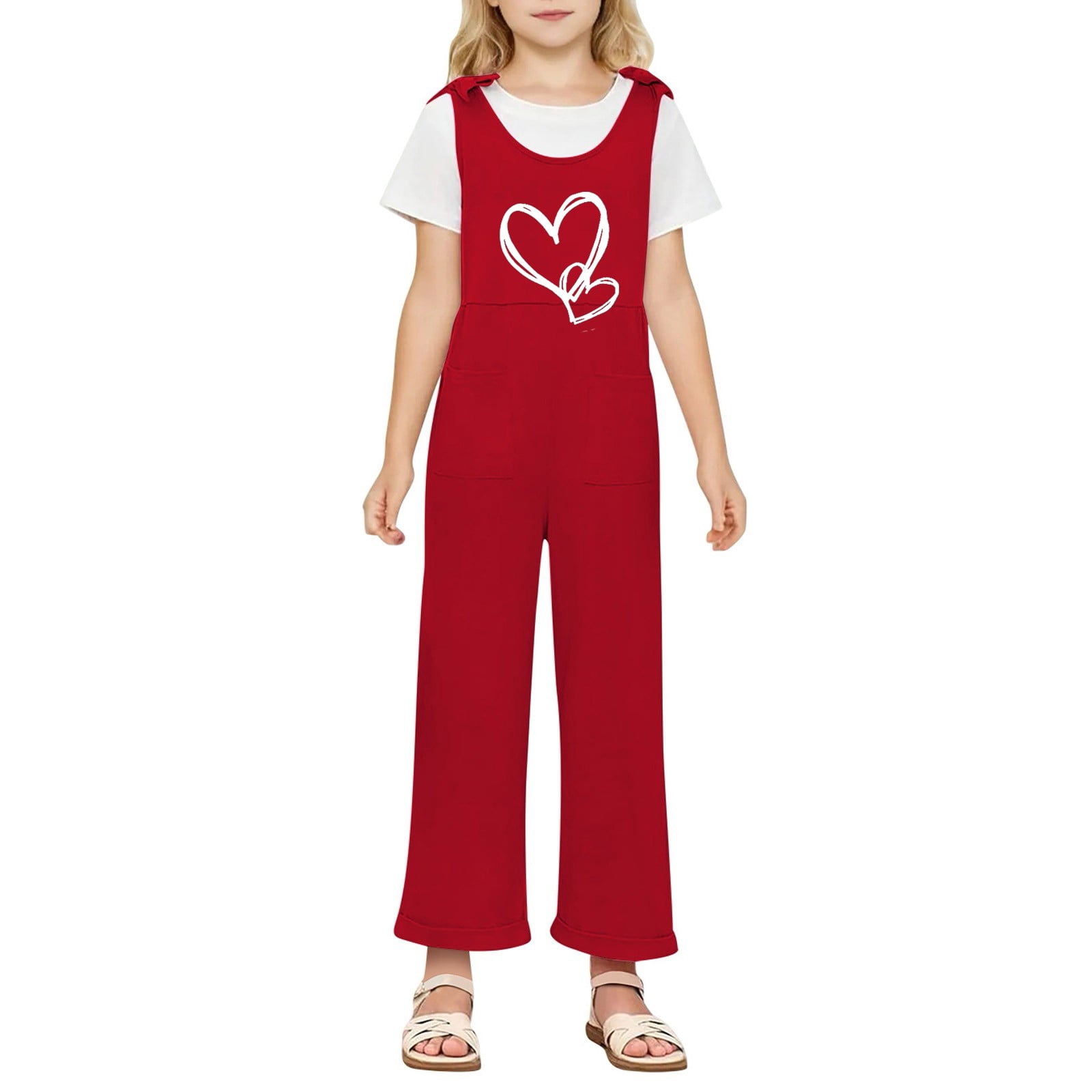 Bigetiay Kids Jumpsuit for Girls Casual School Romper Letter Graphic ...