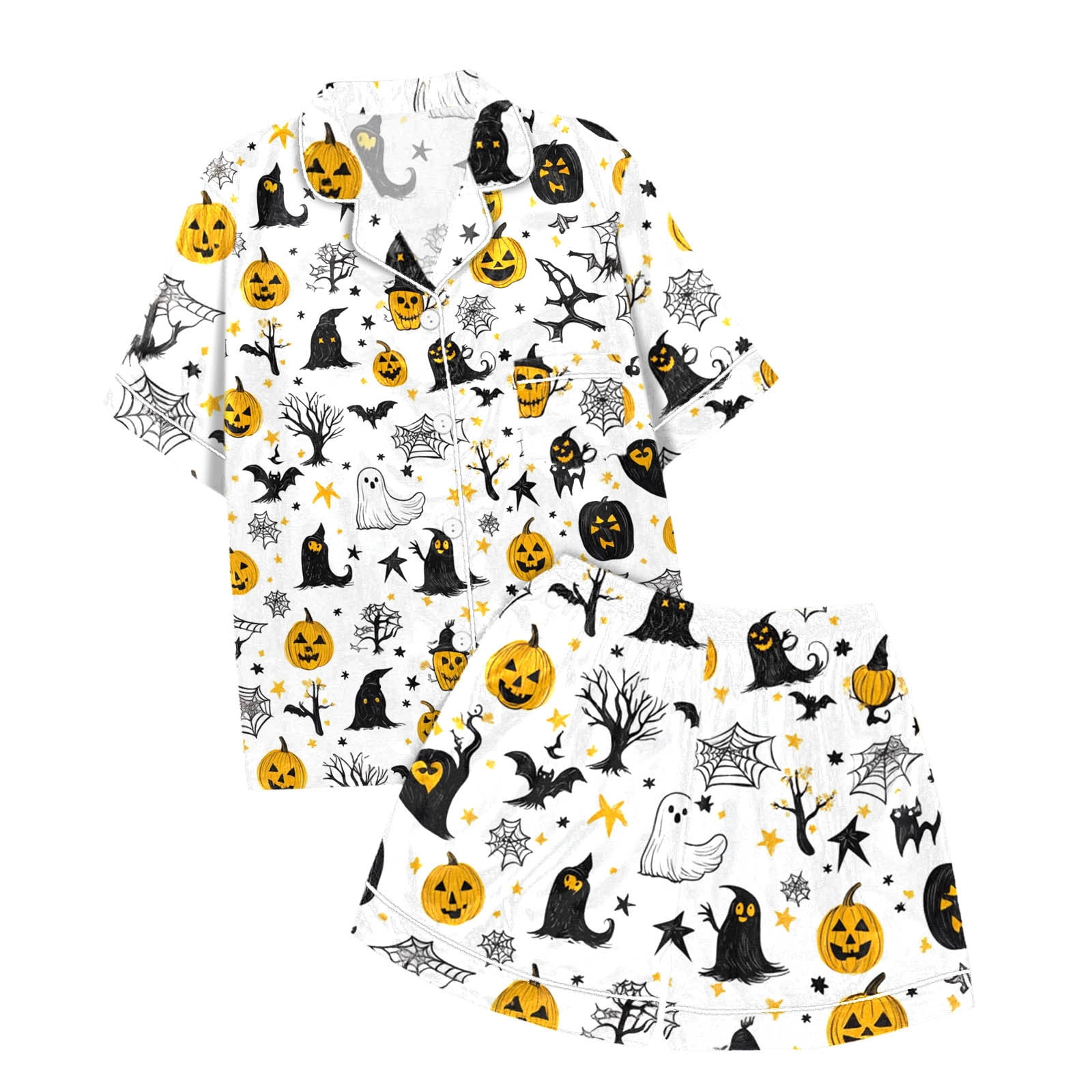 Bigetiay Tween Girls Halloween Pajamas Set Pumpkin Ghost Bat Print ...