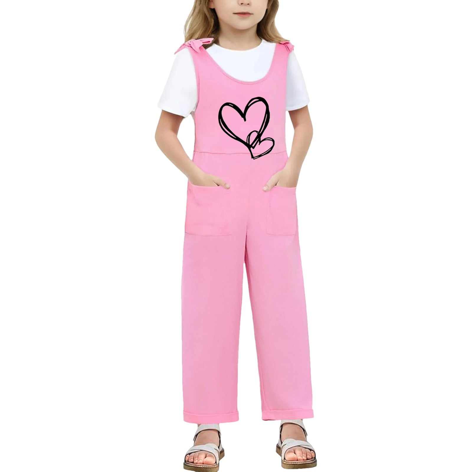 Bigetiay Tween Girls Jumpsuits Overalls Back to School Romper Letter ...